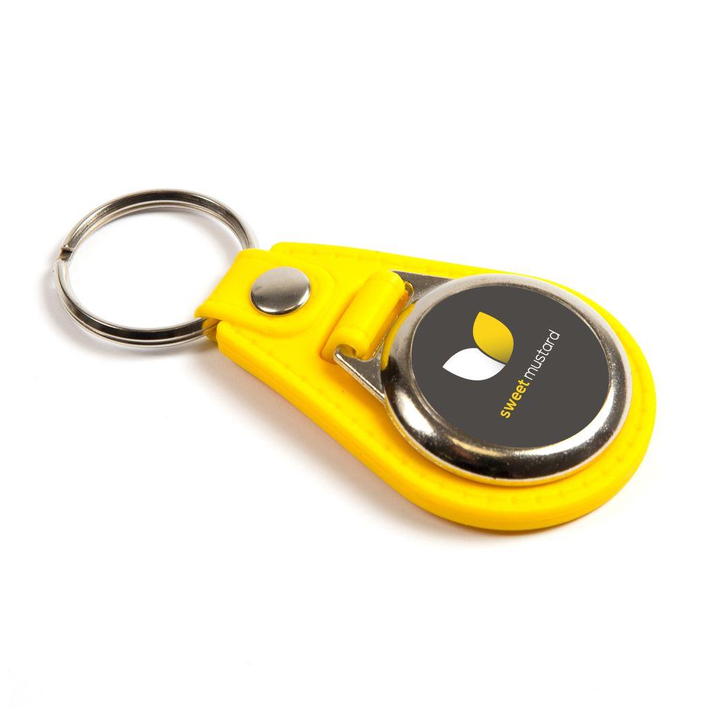 25mm Yellow Leather Look Key Fob - Pack of 100 – Blankplastic.co.uk