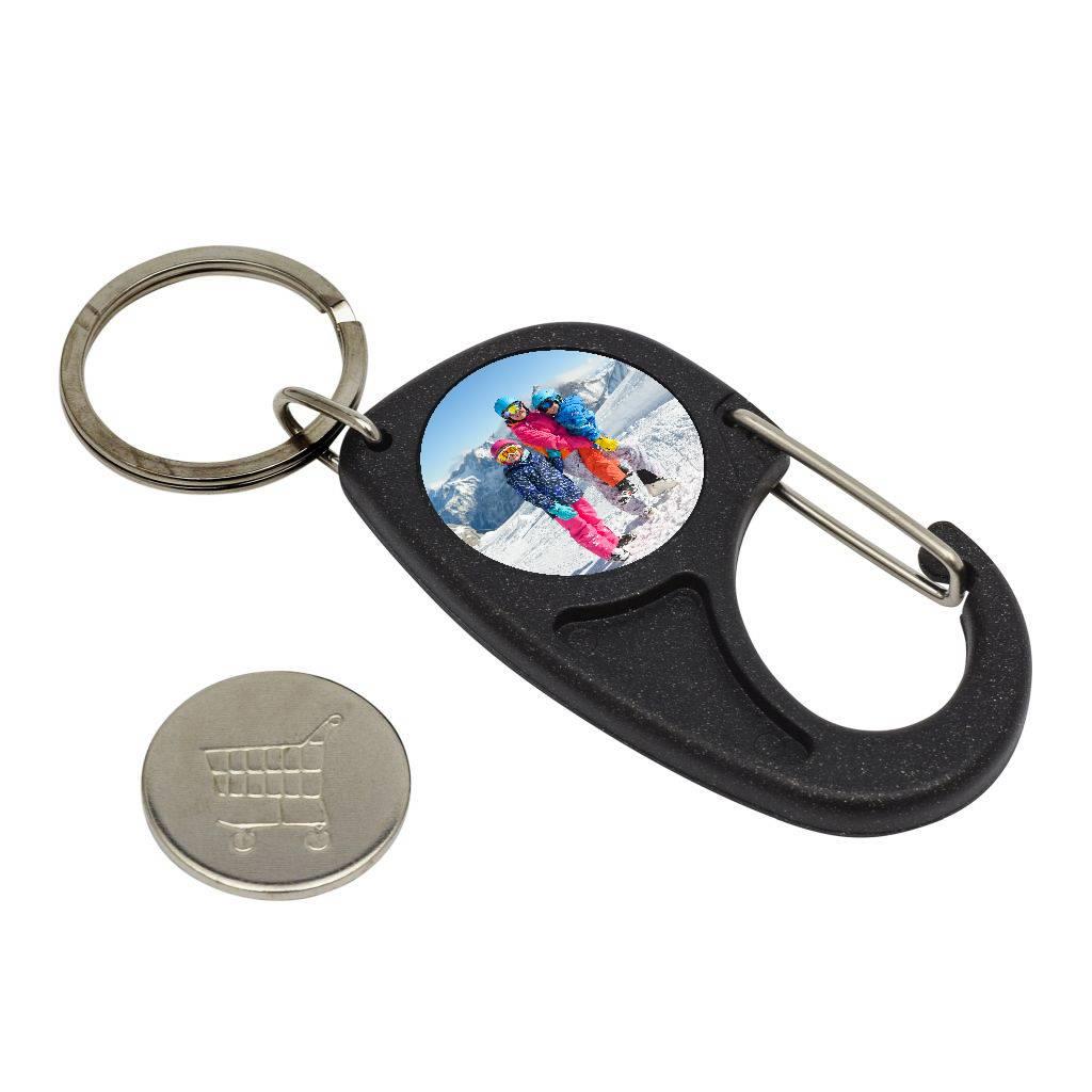 Carabiner Black Trolley Coin Key Fob 25mm Round - Pack of 100 ...