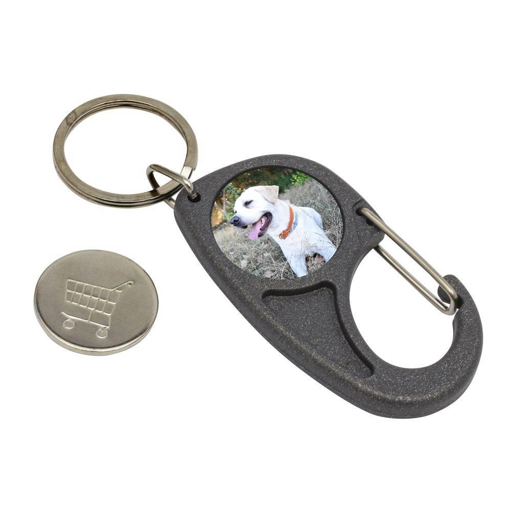 Carabiner Grey Trolley Coin Key Fob 25mm Round - Pack of 100 ...