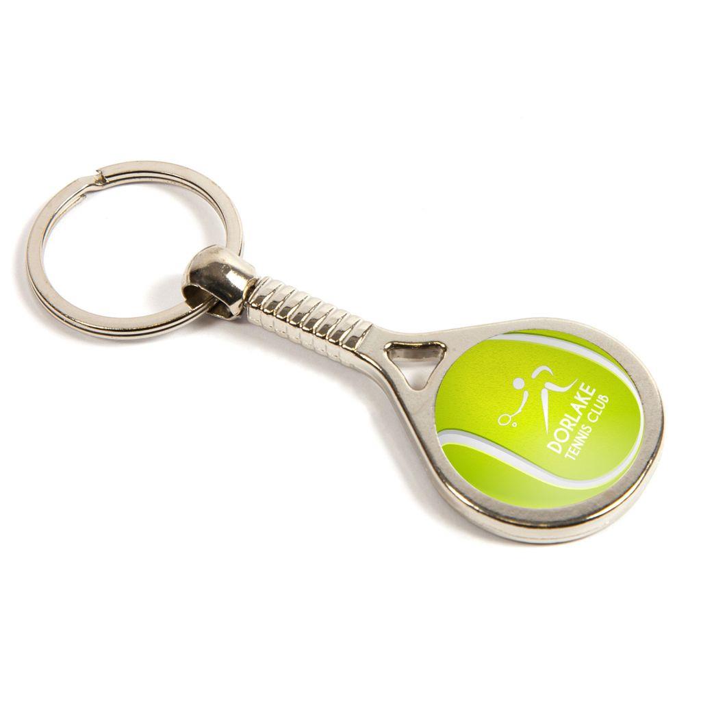 Tennis Racket Silver Metal Key Fob - Pack of 100 – Blankplastic.co.uk